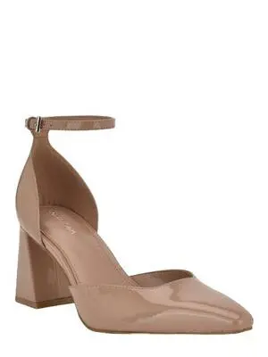 Calvin Klein Nalene Ankle Strap Pumps Natural