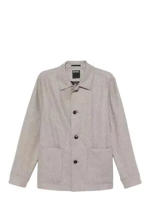 Zegna Button-up Textured Jacket - Neutrals