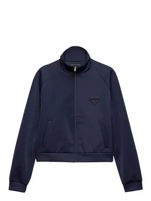 Prada Techno Jersey Full-Zip Jacket Bleu