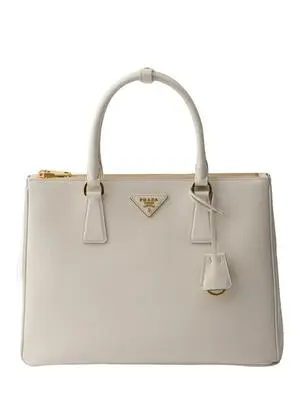 Prada Galleria Saffiano Leather Top-handle Bag - Talc