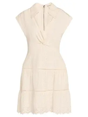 Alice + Olivia Mila Eyelet Mini Dress - Off White