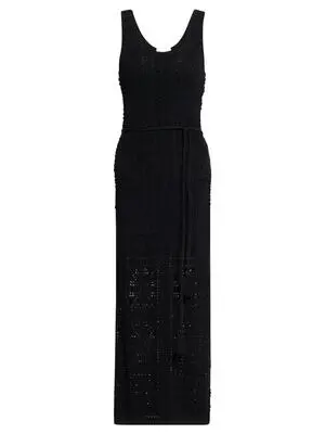 MILLY Pointelle Knit Midi Dress - Black