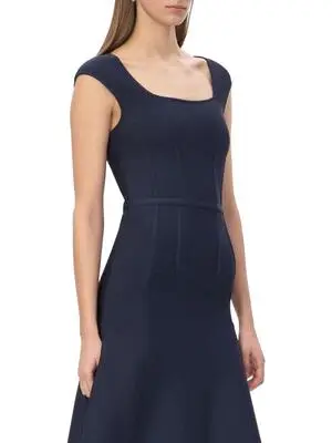 Herve Leger Beatrice Seamed Cap-sleeve Dress - Nocturne