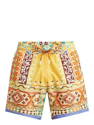 Etro Floral-print Swim Trunks - Print On White Base
