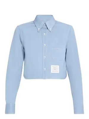 Thom Browne Long-sleeve Denim Button-down Shirt - Light Blue
