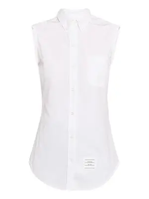Thom Browne Sleeveless Poplin Shirt - White