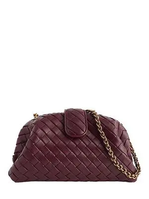 Bottega Veneta Lauren Large Leather Clutch Barolo-m Brass