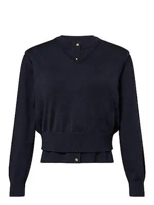 Bottega Veneta Knot Twin-set Knitted Top - Navy
