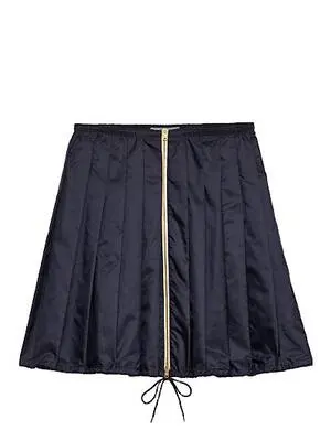 Prada Re-nylon Zip-up Pleated Mini Skirt - Blue