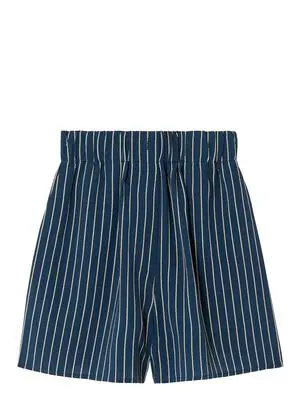 THE FRANKIE SHOP Lui Striped Crepe Shorts - Blue