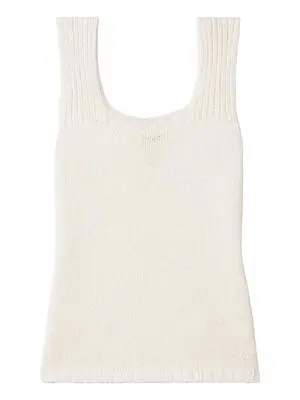 Khaite Wil Cotton Ribbed Tank Top - Neutrals