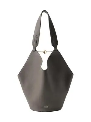 Khaite Lotus Small Textured-leather Tote - Gray