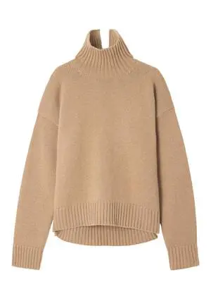 JIL SANDER Cashmere-blend Turtleneck Sweater - Brown