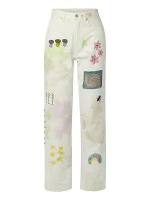 Alexander McQueen Printed High-rise Straight-leg Jeans - Neutrals