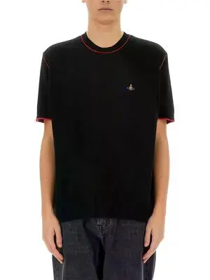 VIVIENNE WESTWOOD Alex Contrast-stitched Short-sleeves T-shirt - Black