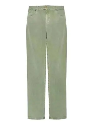Balmain Logo-engraved Button Jeans - Green
