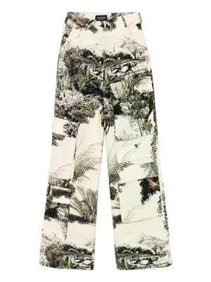 ISABEL SANCHIS Landscape Print Cargo Pants - Neutrals