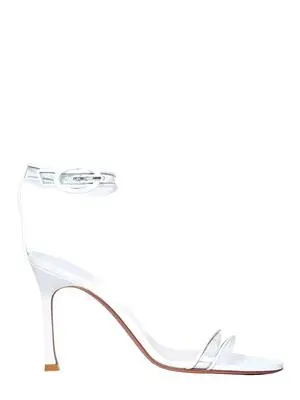 Amina Muaddi 95mm Kim Strappy Sandals - White