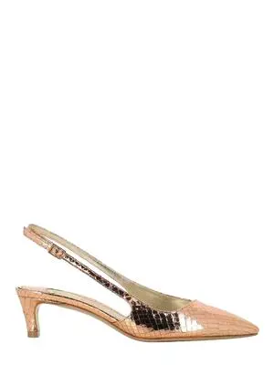 ANTONIO BARBATO MAESTRI VENEZIANI 40mm Crocodile-embossed Slingback Pumps - Gold