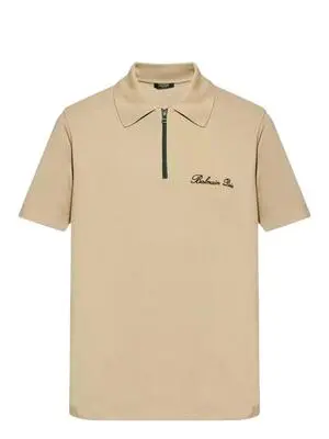 Balmain Zipped Polo Shirt - Neutrals