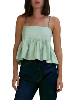 AZLEE Rayna Poplin Tank Top - Green