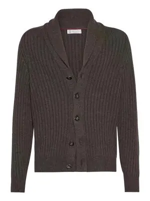 Brunello Cucinelli Ribbed Button-up Cardigan - Brown