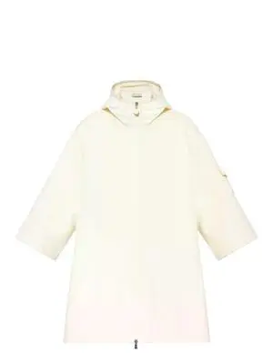 Moncler Hooded Zip-up Cape - Neutrals