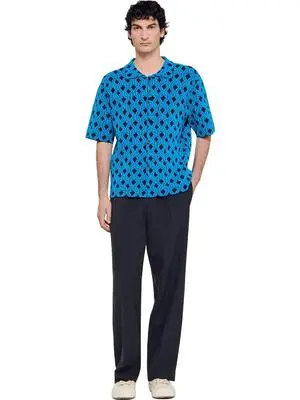 Sandro Rope Jacquard Terry Shirt - Turquoise