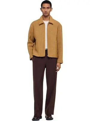 Sandro Woven Raffia Jacket - Camel