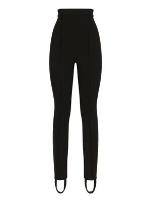 Dolce & Gabbana Jersey Milano Rib Leggings With Stirrups - Black