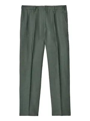 Cos Relaxed Fit Linen Tapered Pants Green
