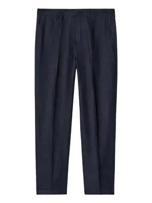 Cos Relaxed Fit Linen Tapered Pants - Navy
