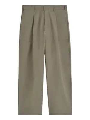 Cos Wide-leg Cotton-twill Trousers - Beige