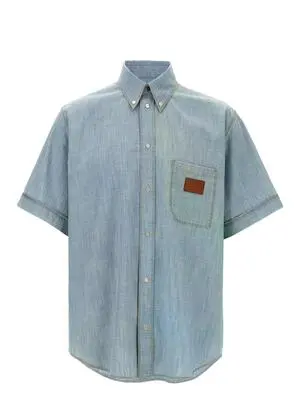 Fendi Chambray Short-sleeve Shirt - Blue
