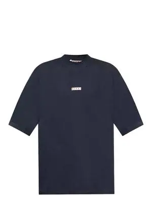 Marni Crew-neck Logo T-shirt - Blue