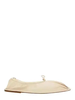 Hereu Puntera Gathered Ballet Flats - Neutrals