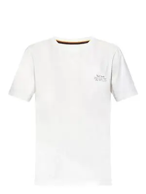 Paul Smith Text-embroidered Crew-neck T-shirt - White