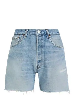 RE/DONE WITH LEVI'S Distressed Denim Shorts - Light Denim