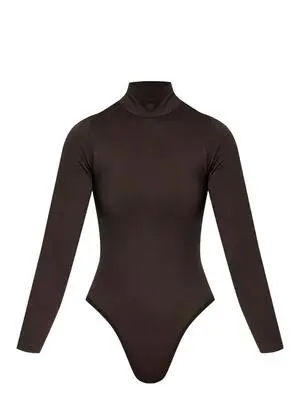 HEIST High-neck Long-sleeve Bodysuit - Brown