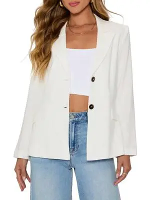VICI Linen Blend Blazer - White