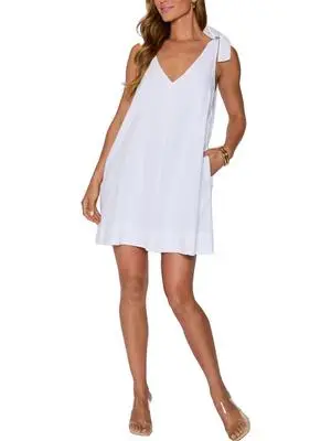 VICI Tara Tie Strap Mini Dress - White