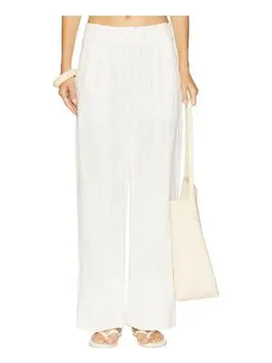 Free People Free People Days End Linen Pull On Pant Ivory