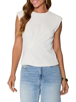 VICI Twist Front Rib Top - Off-white