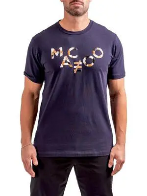 MACEOO Logo Appliqué Graphic T-shirt - Blue