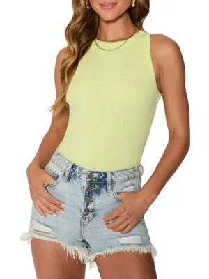VICI Ribbed Cotton Blend Tank - Keylime