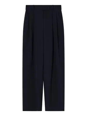 Giorgio Armani Double-pleat Virgin Wool Trousers - Black