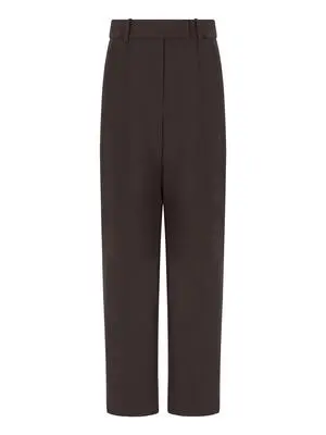 Giorgio Armani Double-pleat Virgin Wool Trousers - Brown