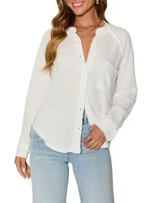 VICI Cotton Gauze Button-up Shirt - White