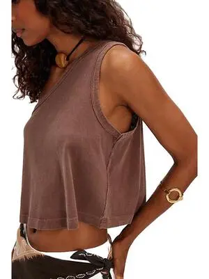 Free People We The Free Sunny One-Shoulder Tank Top Root Beer