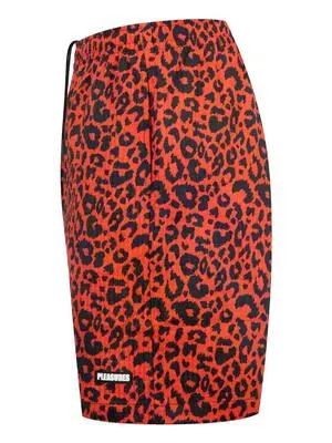 PLEASURES Leopard-print Shorts - Red